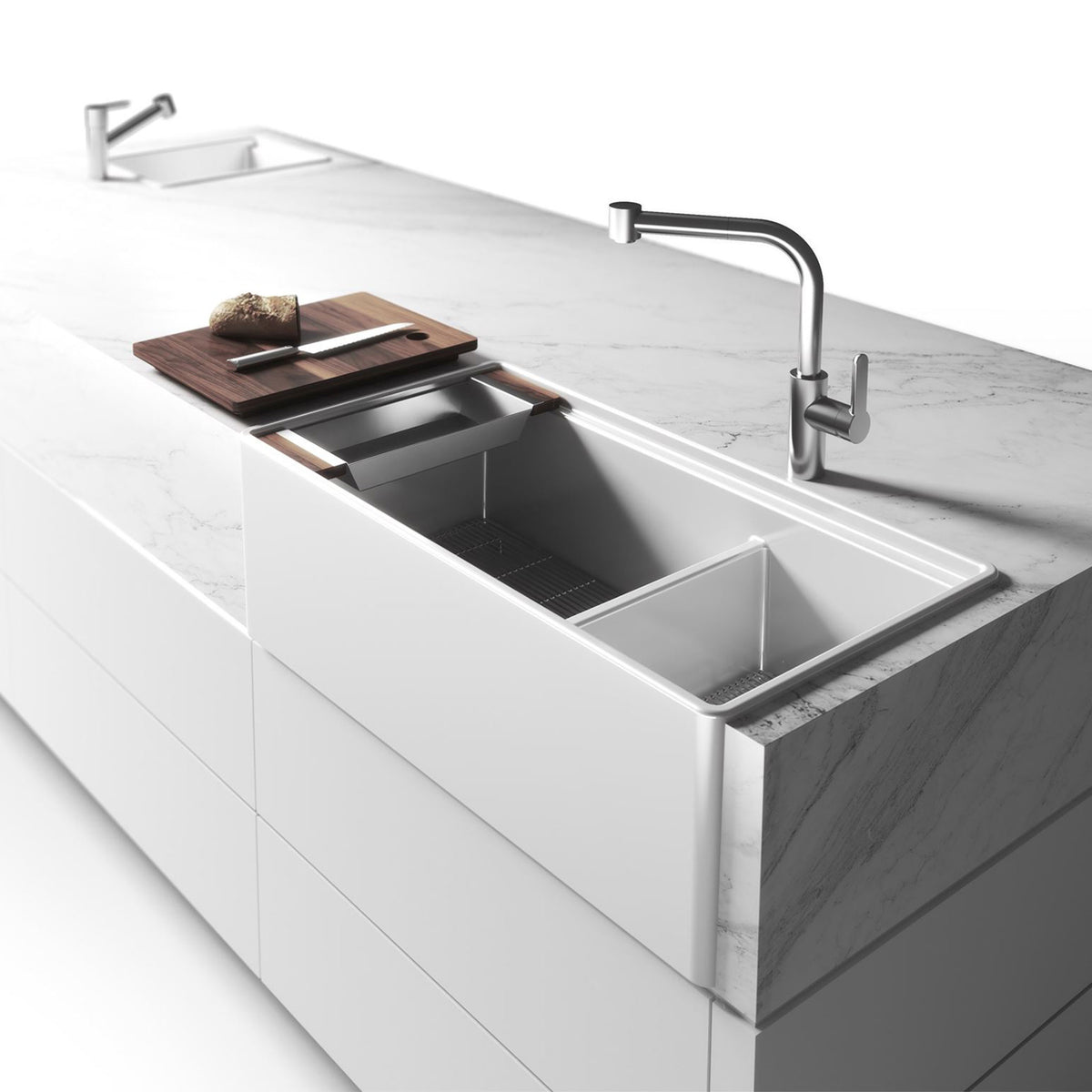 Home Refinements by Julien Fira Double Bowl Kitchen Sink with Accessor ...