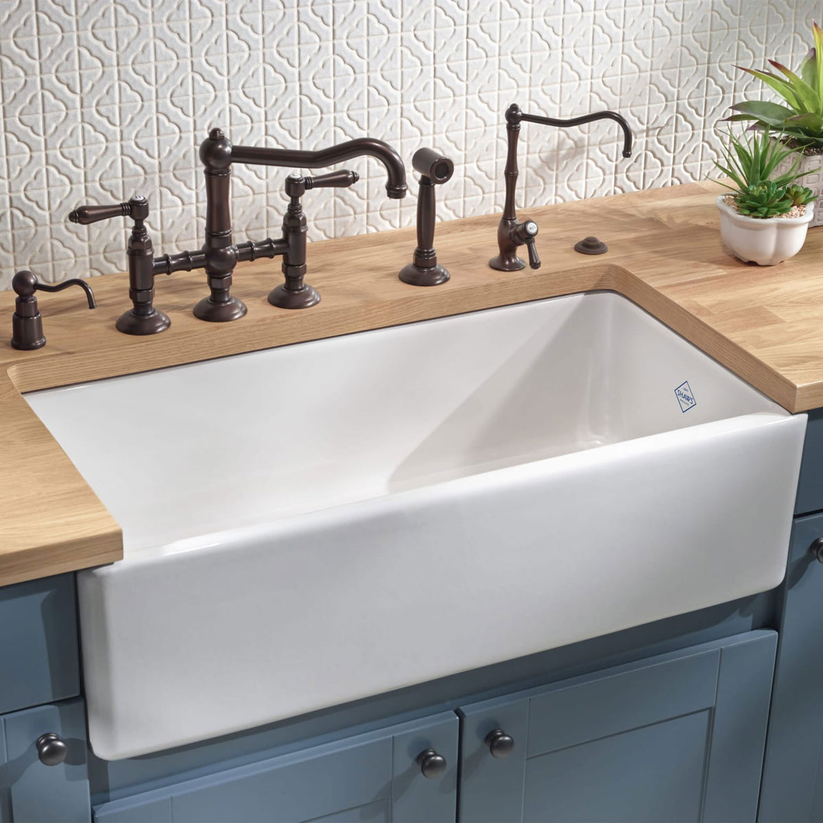 Shaw 36" Shaker Single Bowl Apron Front Fireclay Kitchen Sink ...