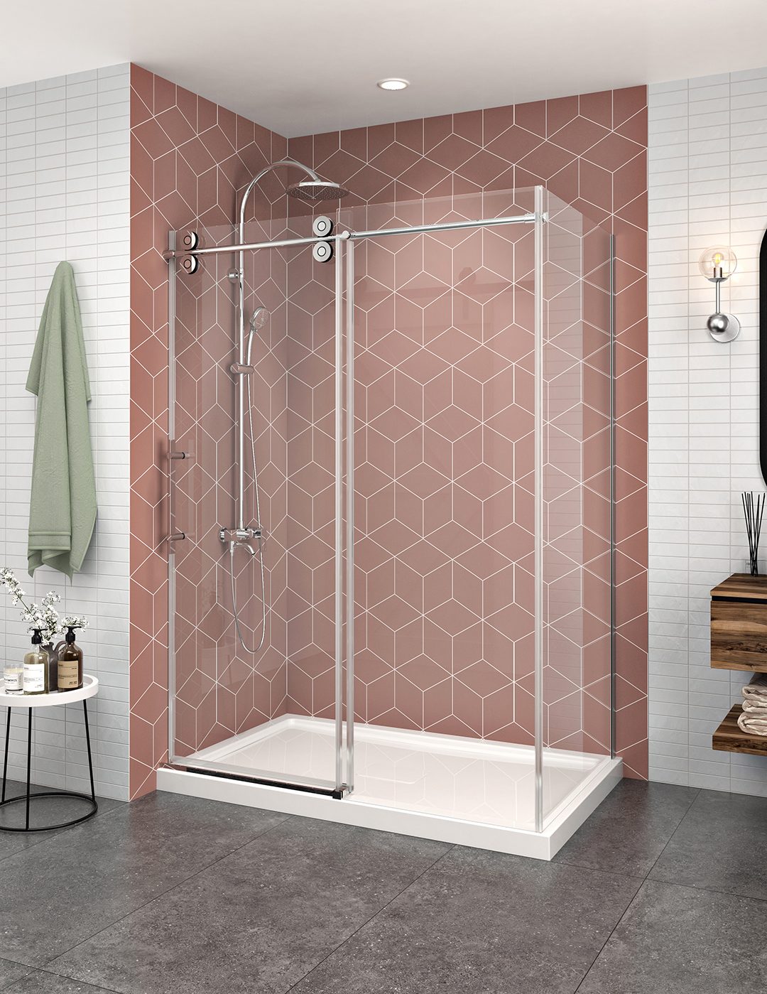 Rolling and Sliding Shower Doors, Matrix – Canaroma Bath & Tile